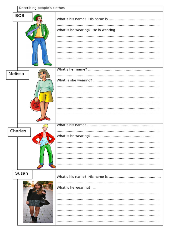 Wear Clothes Describing | PDF