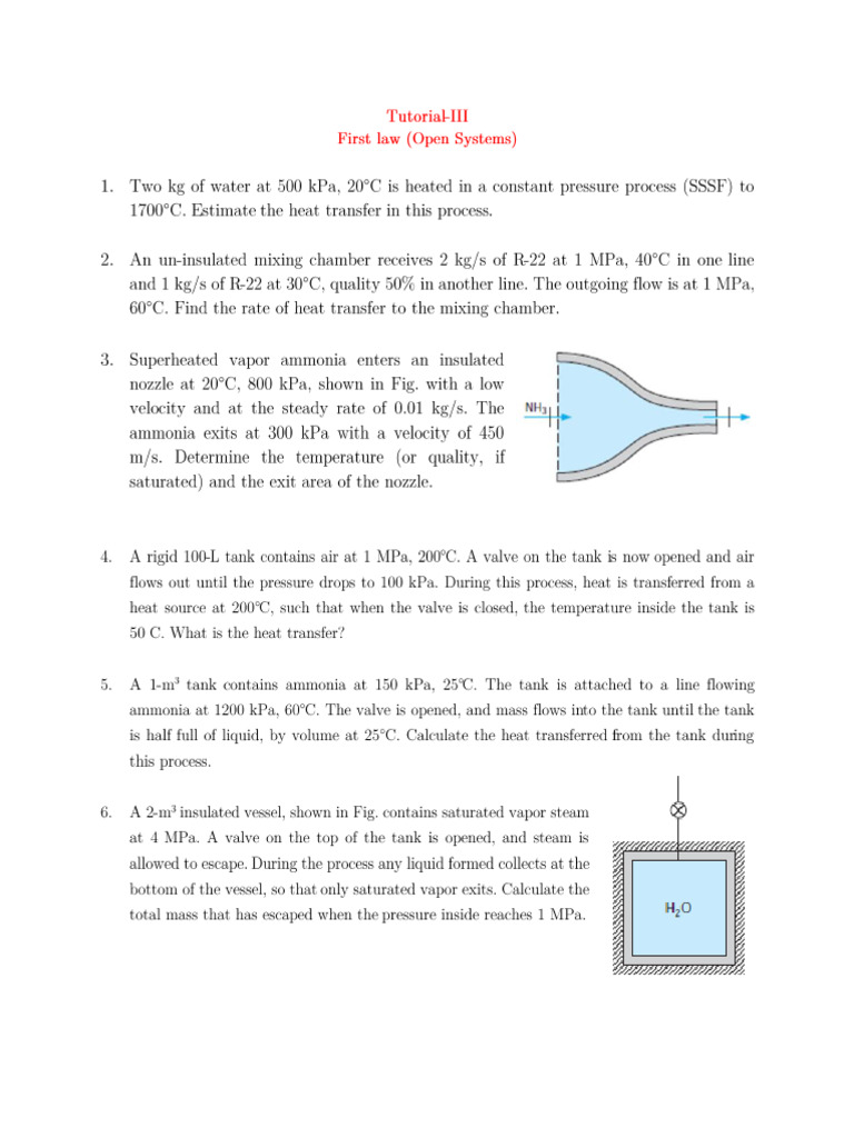 Tut 3. First Law Open System | PDF