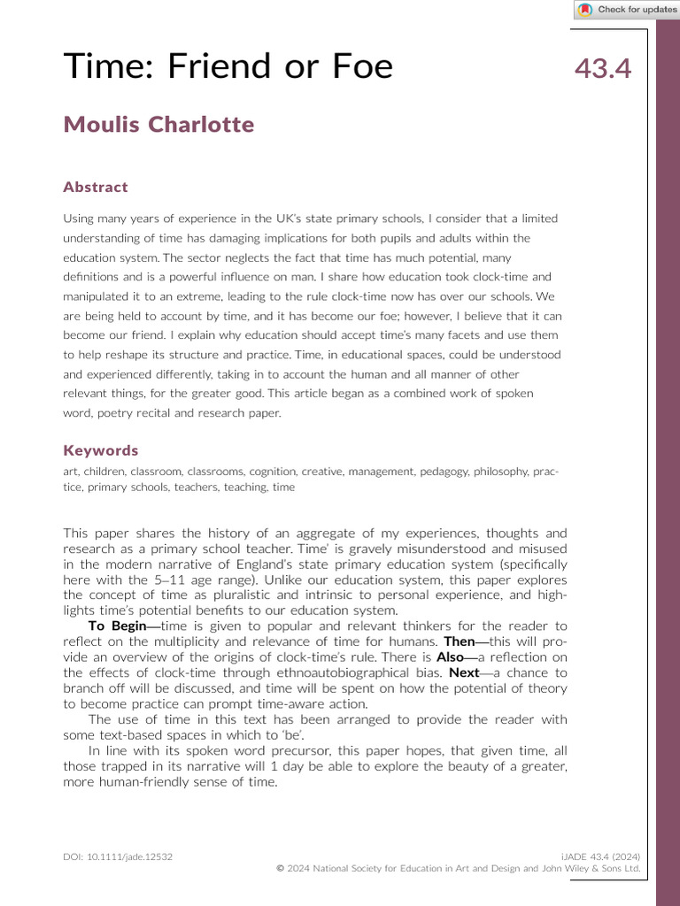Charlotte - 2024 - Time Friend or Foe | PDF | Cognition