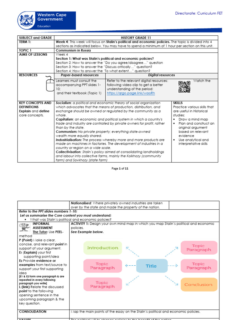 History Grade 11 Term 1 Week 4 - 2021 | PDF | Essays | Argument