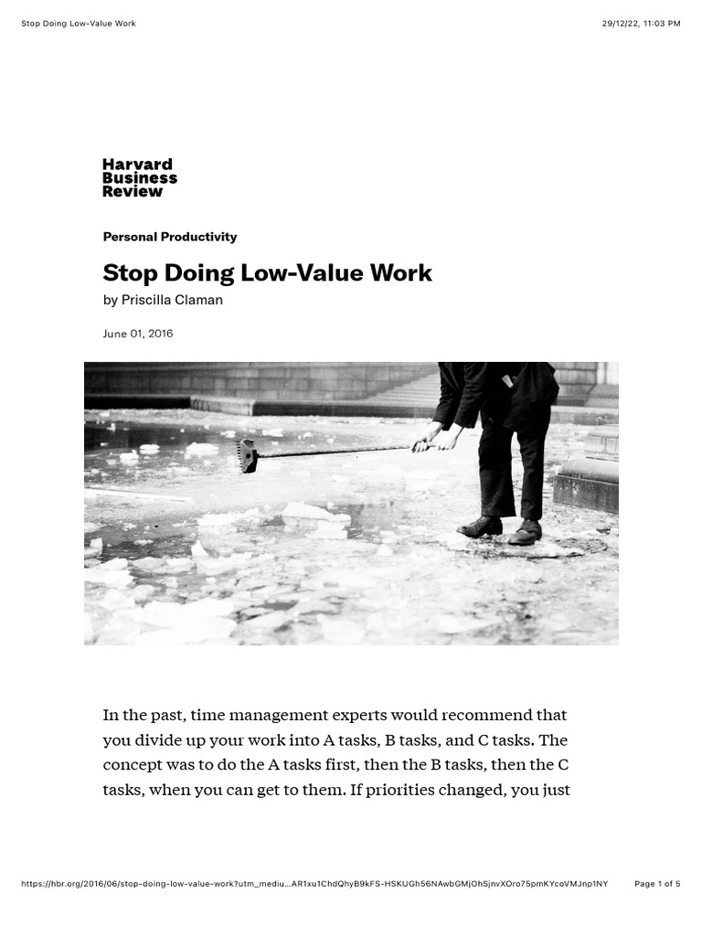 Eliminate Low-Value Work for Productivity | PDF | Cognition