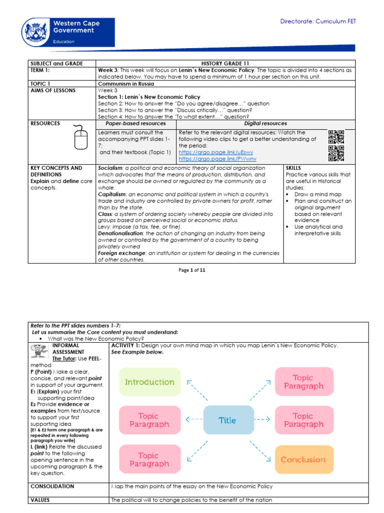 History Grade 11 Term 1 Week 3 - 2021 | PDF | Essays | Argument
