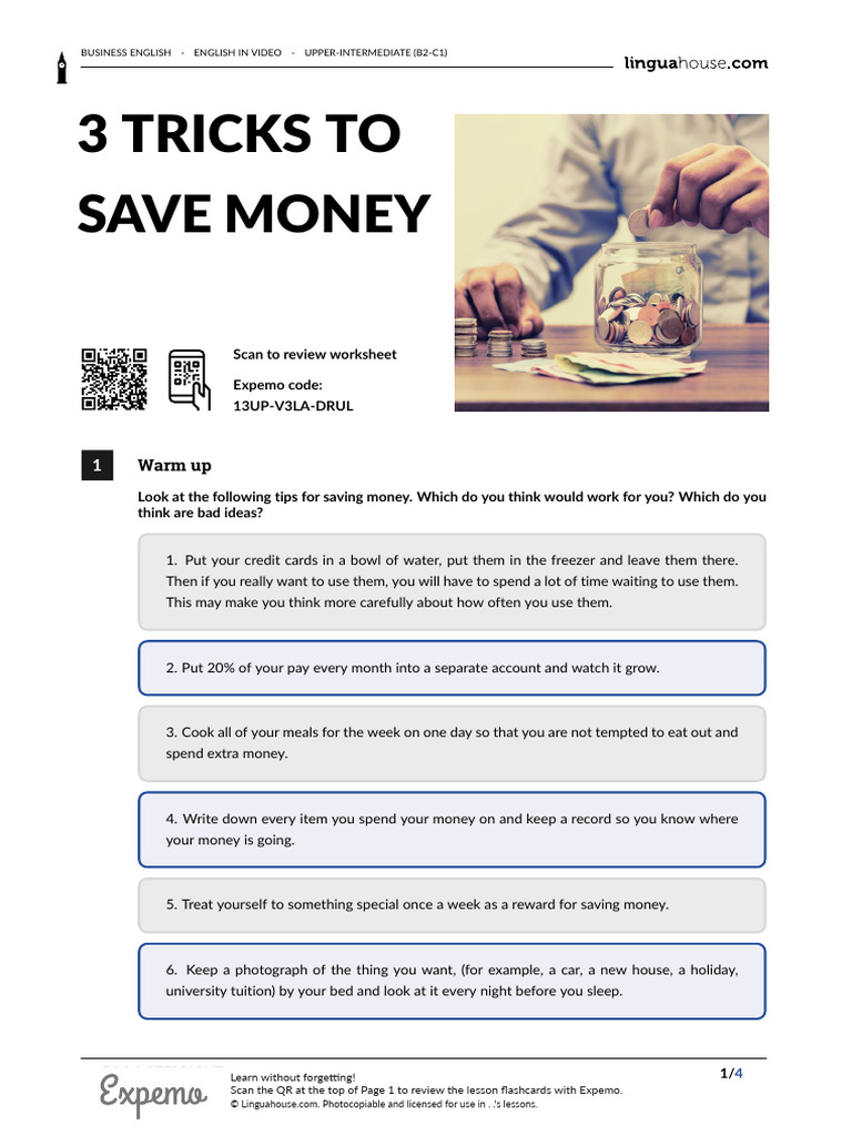 3-tricks-to-save-money student | PDF