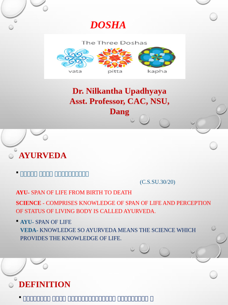 1.intro, Dosha, Guna, PM | PDF