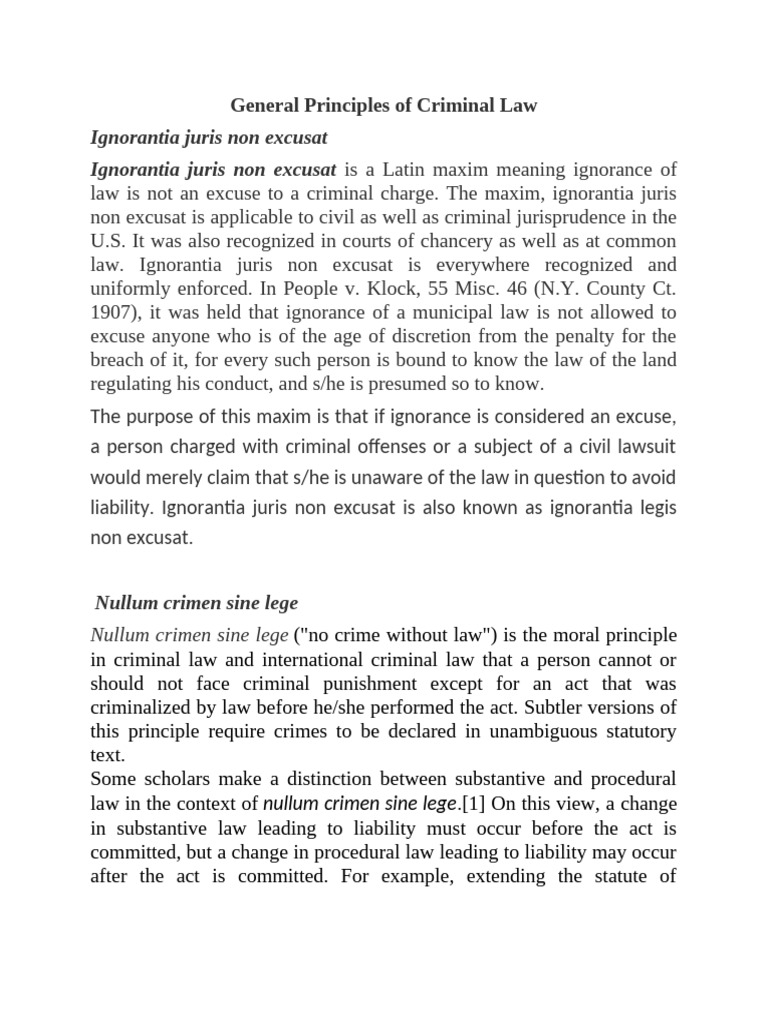 General Principle of Criminal Law | PDF | Crimes | Crime & Violence