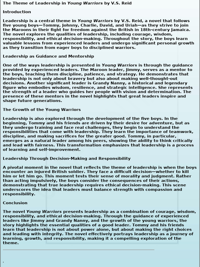 Marissa English B Assigment 3 | PDF | Leadership | Mentorship