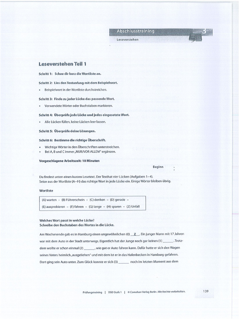 Prüfungstraining DSD 1 Abschlusstraining | PDF