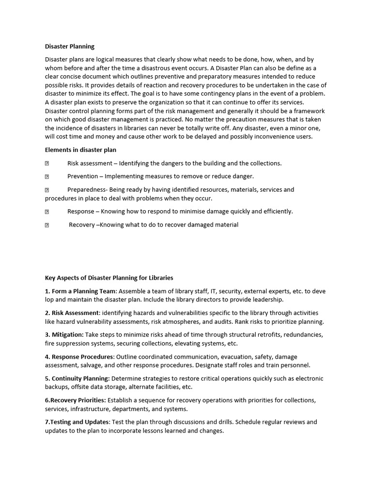 Disaster Planning Note 3 | PDF | Emergency Management | Emergency