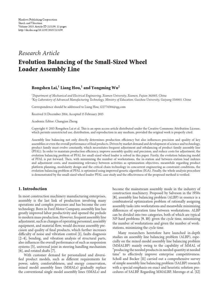 Evolution Balancing of The Small-Sized Wheel Loade | PDF | Mathematical Optimization | Genetic ...