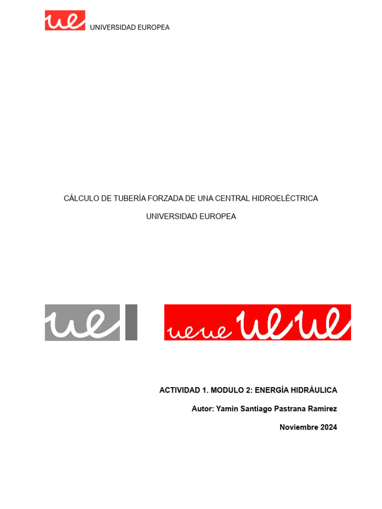 Calculo de Tuberia Forzada de Una Central Hidroelectrica-Yamin Santiago ...