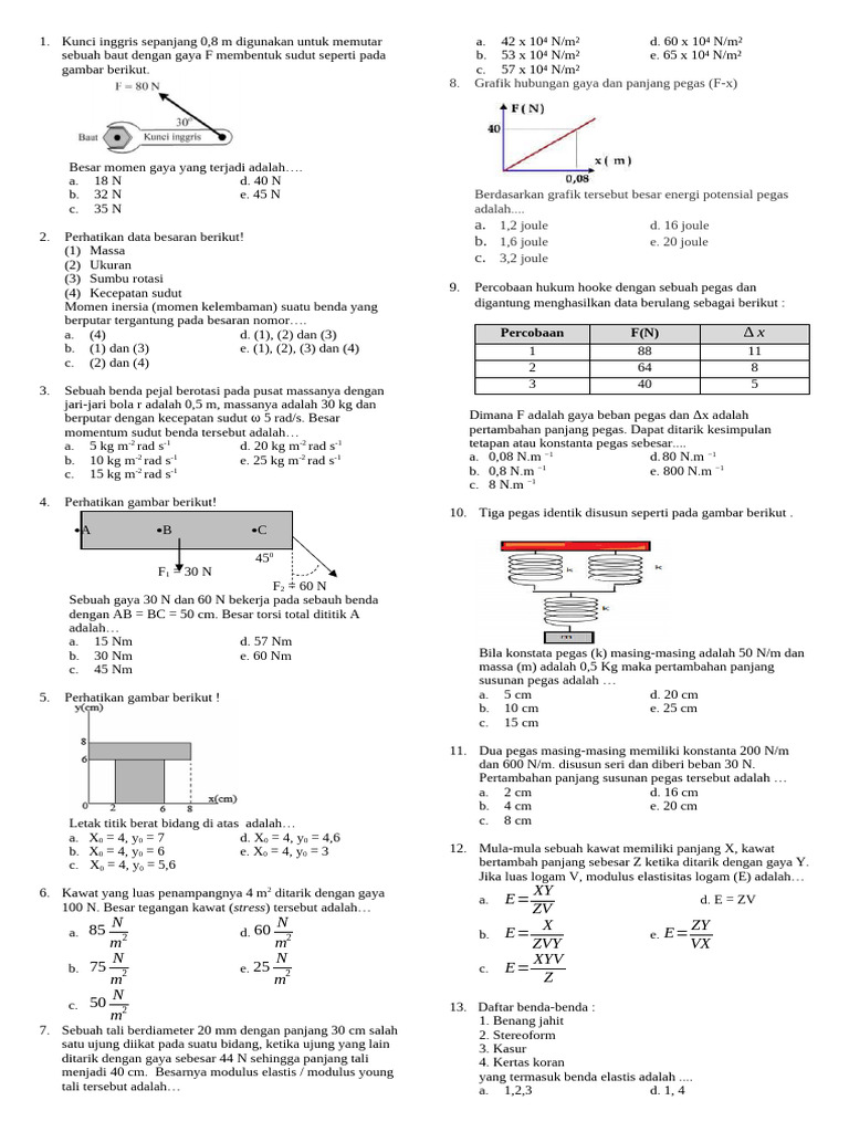 Soal Fisika XI Ganjil 2023 | PDF