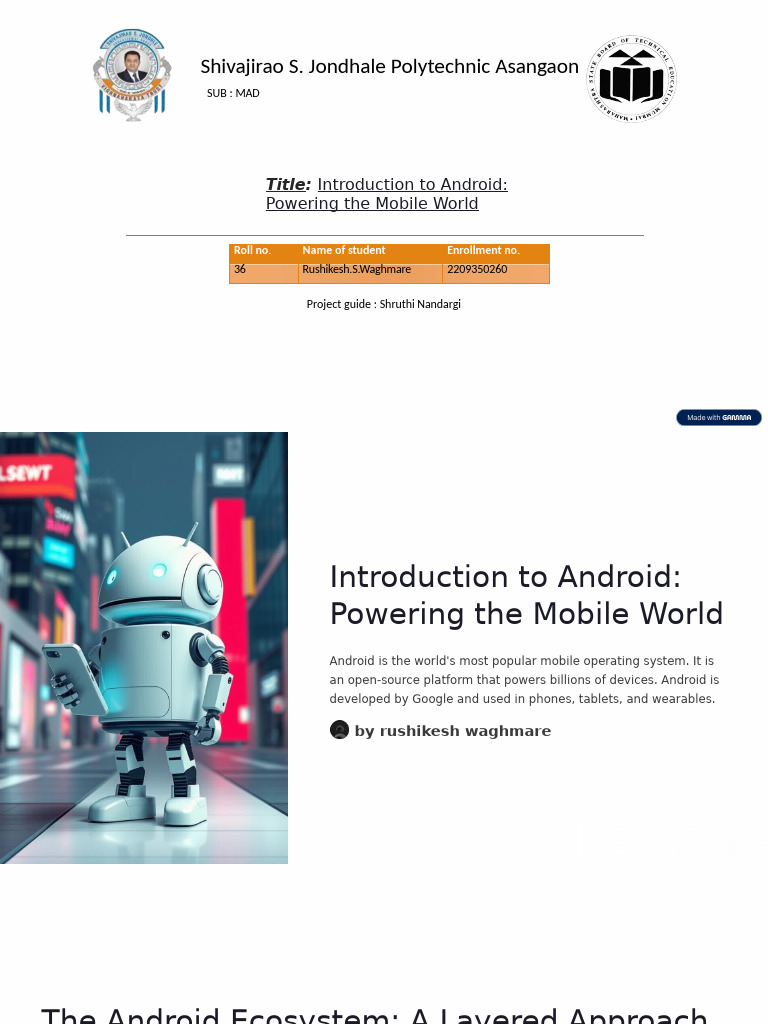 Introduction to Android Powering the Mobile World PPT | PDF | Android (Operating System ...