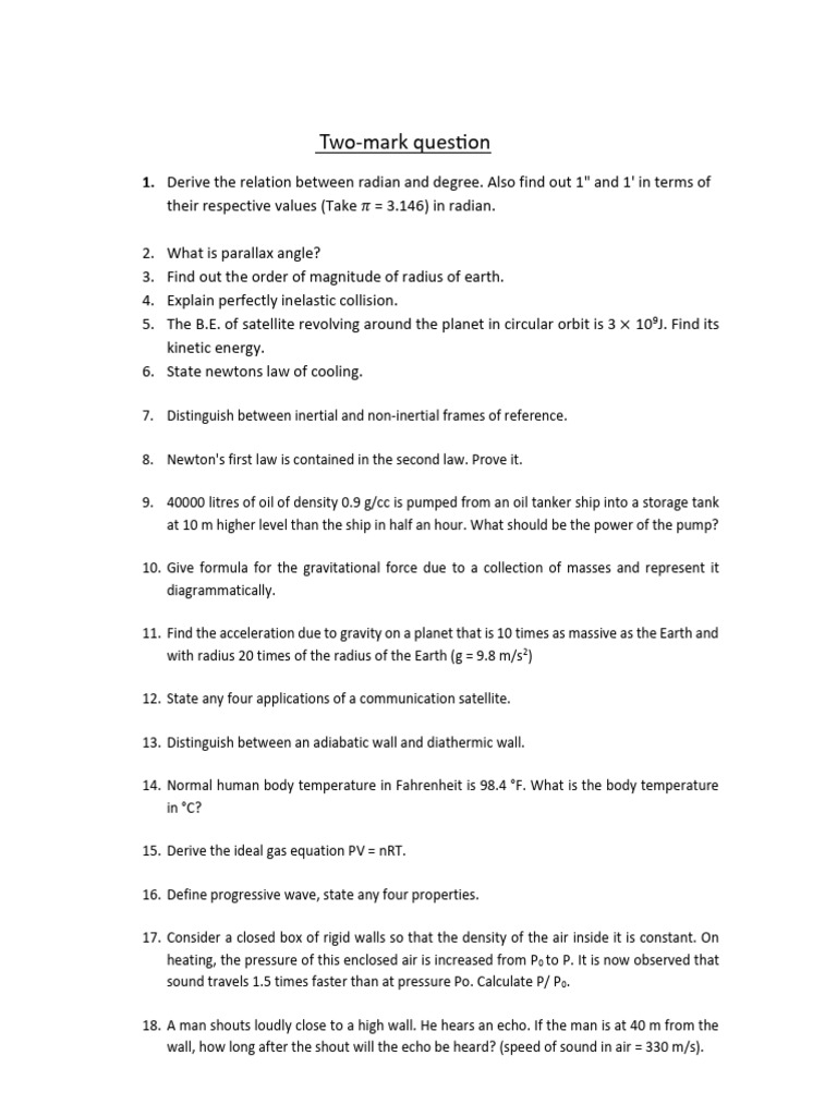 XI Physics Question Bank | PDF | Force | P–N Junction