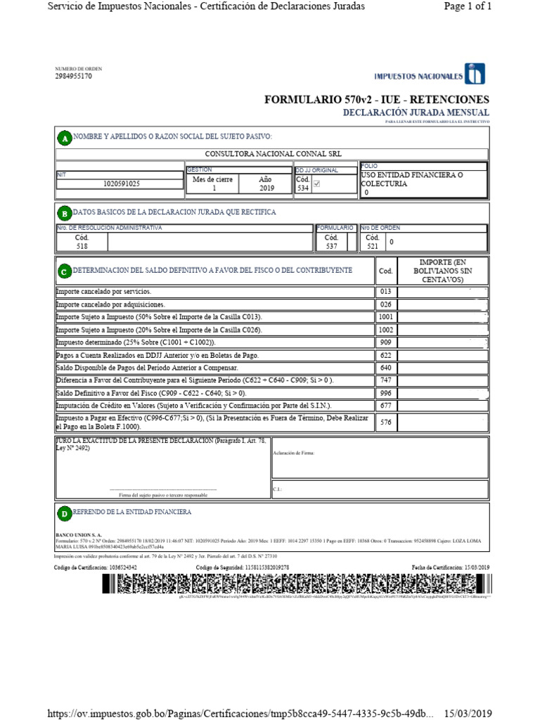 1 - Form570 | PDF | Dinero | Economias