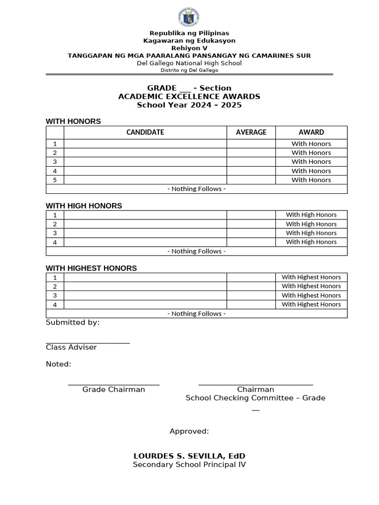 For-Deliberation-Grade-and-Section | PDF