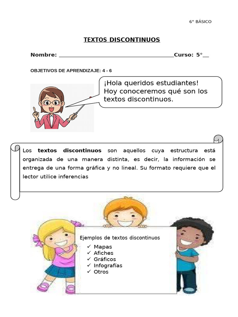 Ejemplos de Textos Discontinuos para Niños | PDF