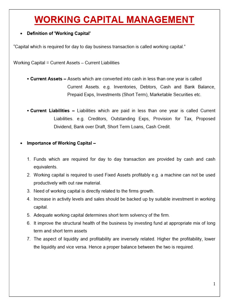 3 Working Capital | PDF | Working Capital | Credit