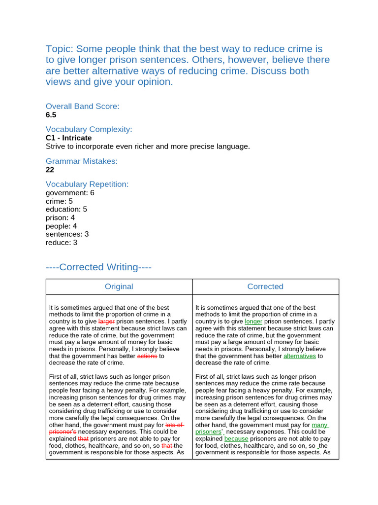 Writing Assessment CRIME | PDF | Prison | Crimes