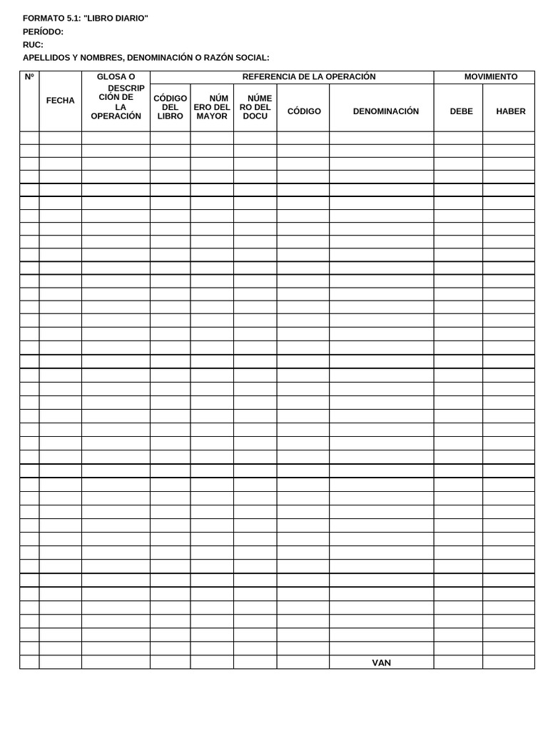 Formato del Libro Diario | PDF