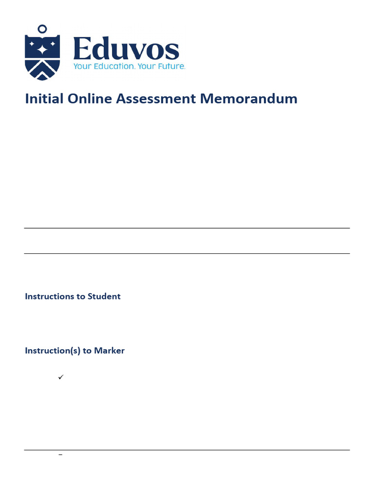 ITOOA3-44 Initial Online Assessment Memorandum B4 2024 (V1.0) | PDF ...