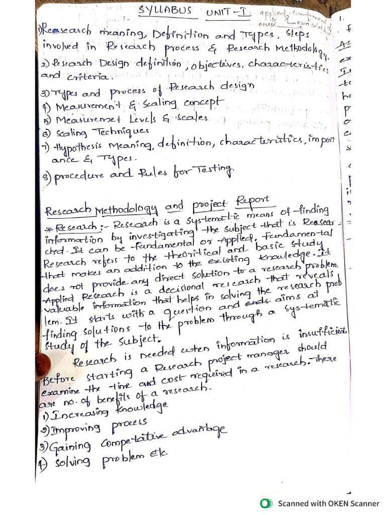 Research Methodology Unit 1 | PDF