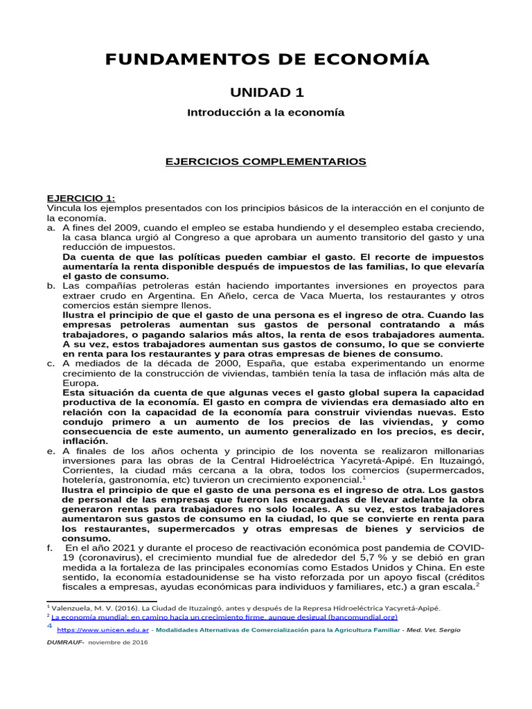 Solucion complementarios U1 | PDF | Desempleo | Impuestos
