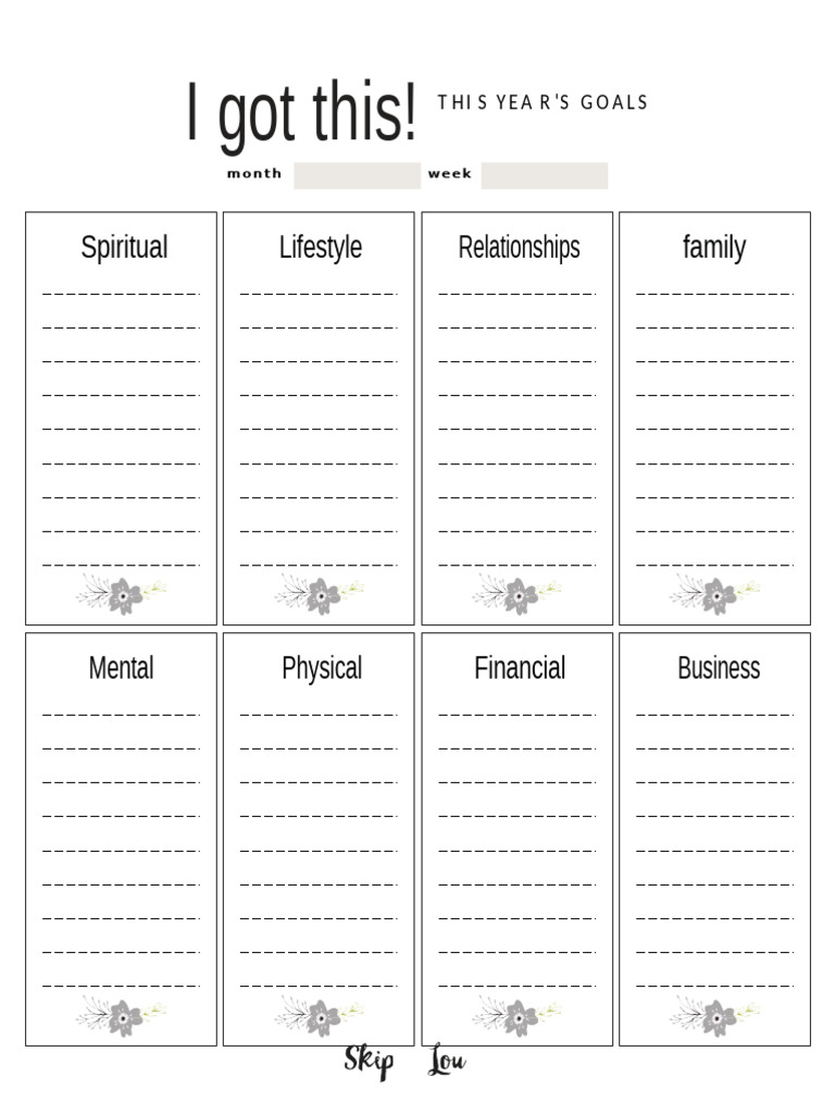 Goal Sheet | PDF