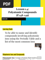 Polyatomic Ionic Compounds Worksheet FLS | PDF