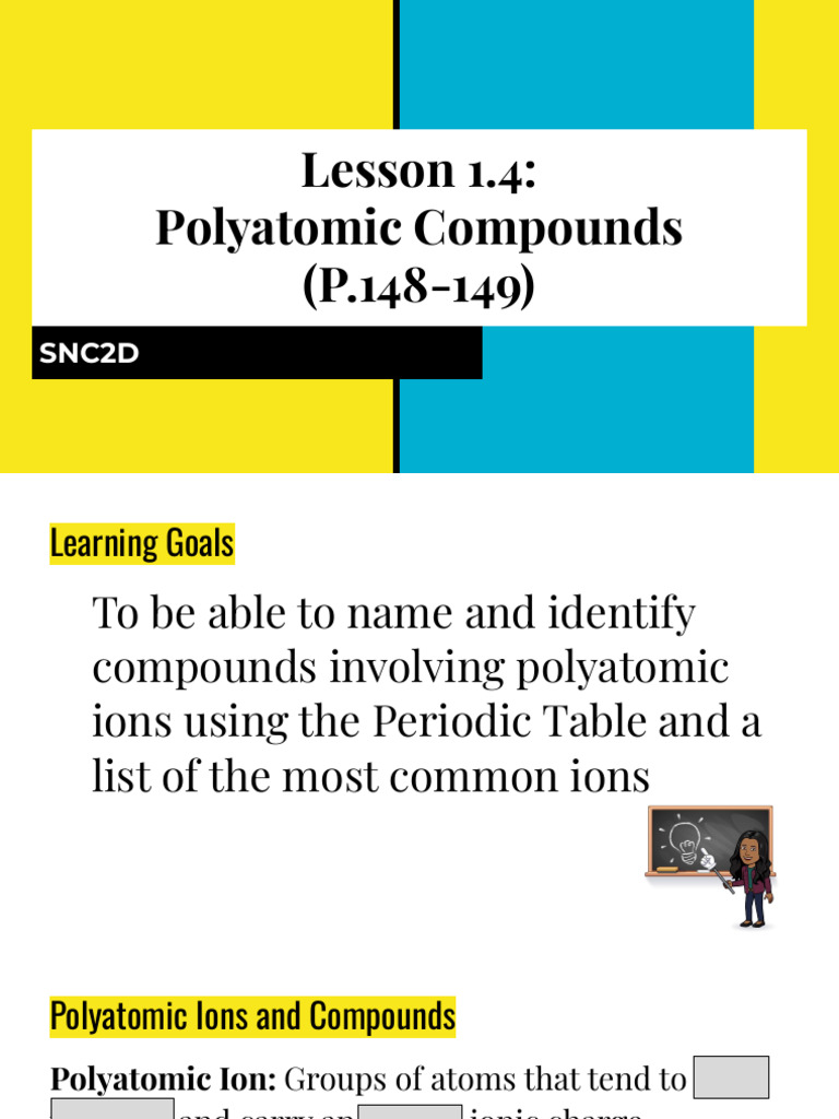 1.4 - Polyatomic Compounds | PDF