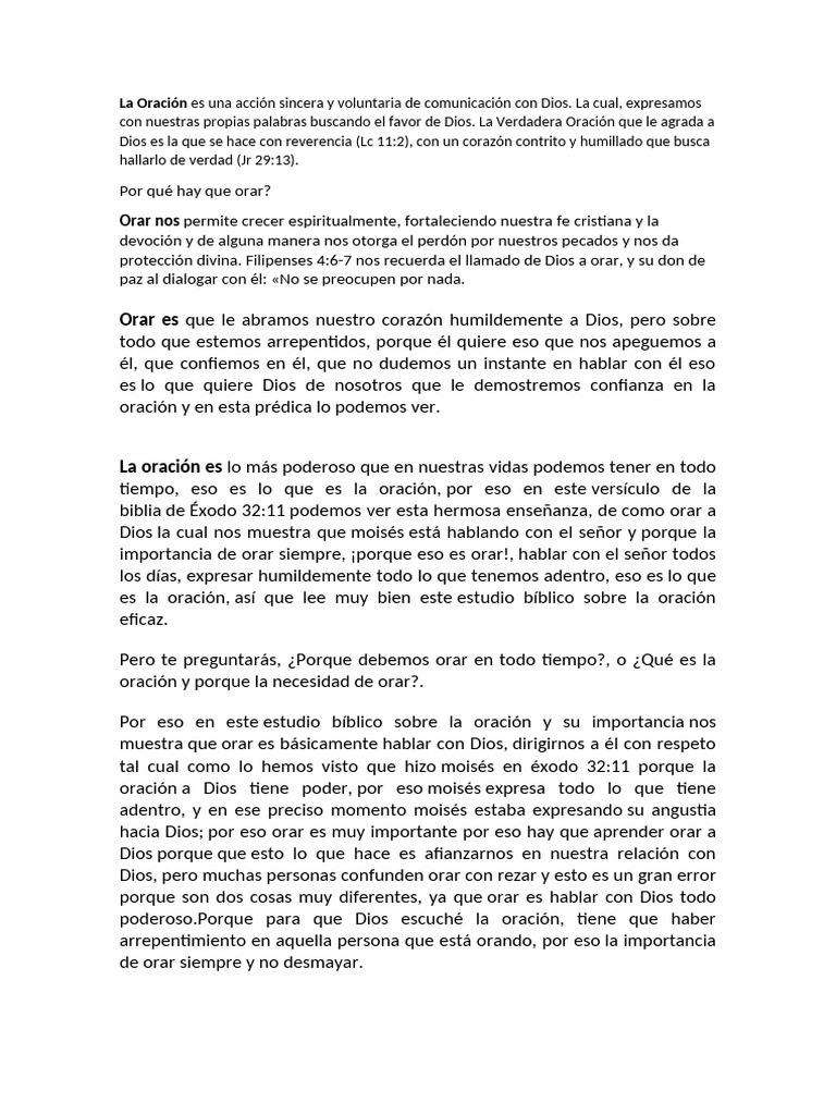 EL PODER DE LA ORACION. predica | PDF | Oración | Creencia religiosa y doctrina