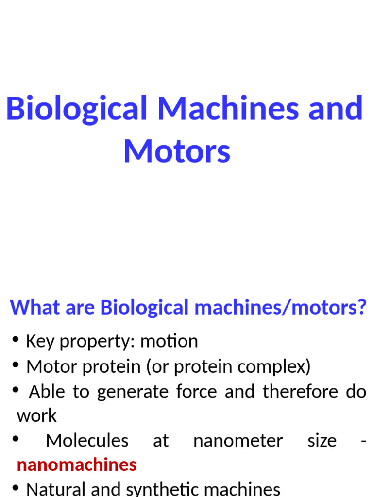 Understanding Biological Machines and Motors | PDF | Microtubule | Cell ...
