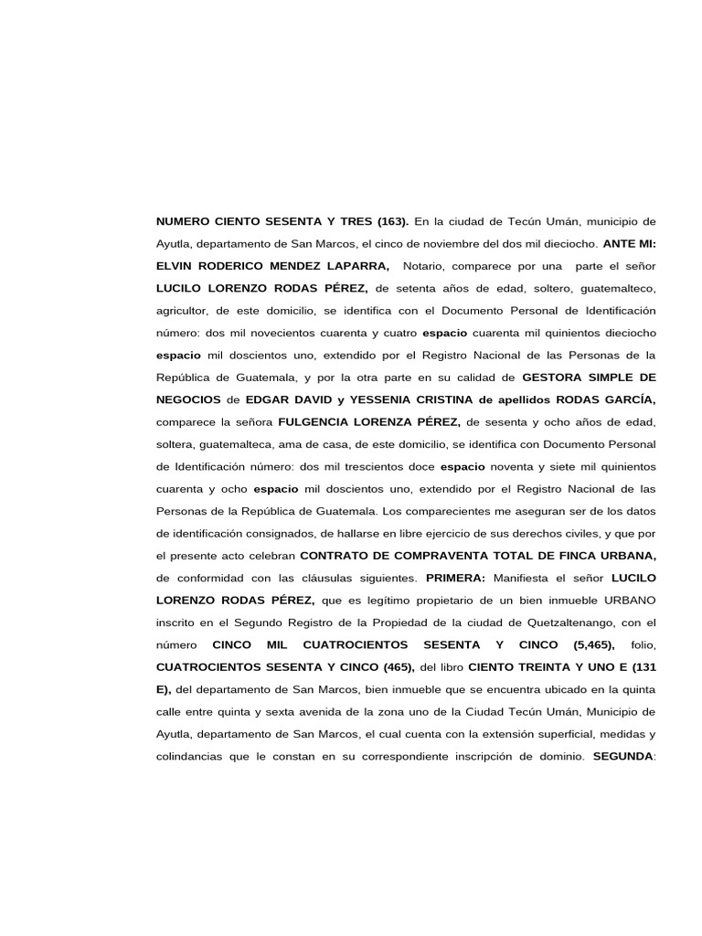 Compra-Venta de Resto Total de Finca Rústica Edgar y Yesenia Rodas ...