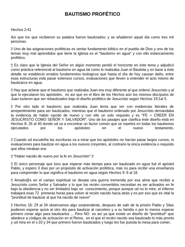 Prontitud en el Bautismo Profético | PDF | Bautismo | Juan el apóstol