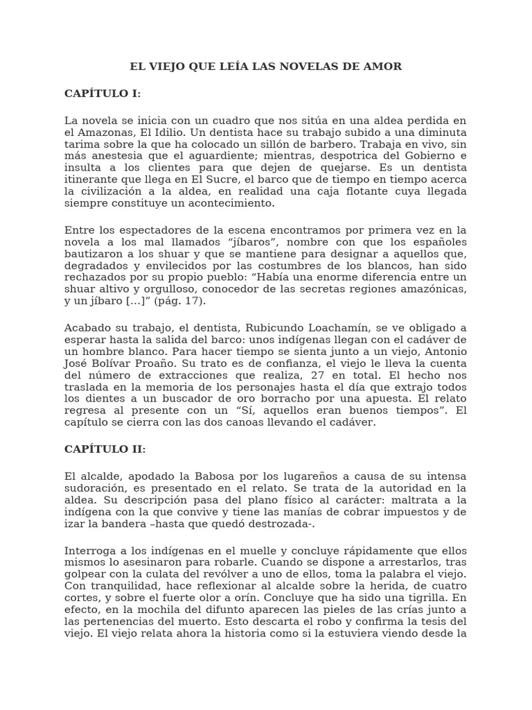 El viejo que leía novelas de amor | PDF