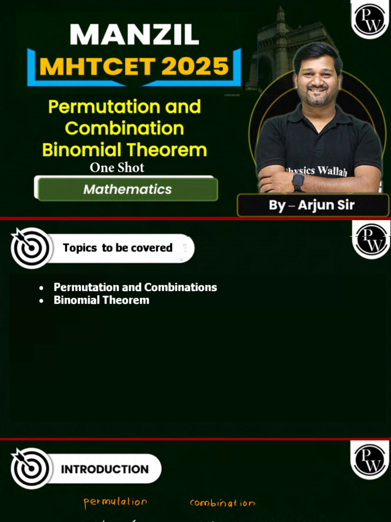 67d161f5bbae770cf1a9d383 - ## - Permutation and Combinations, Binomial ...