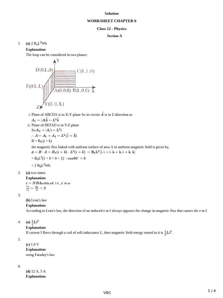 Electromagnetic Induction Soln | PDF | Electromagnetic Induction ...