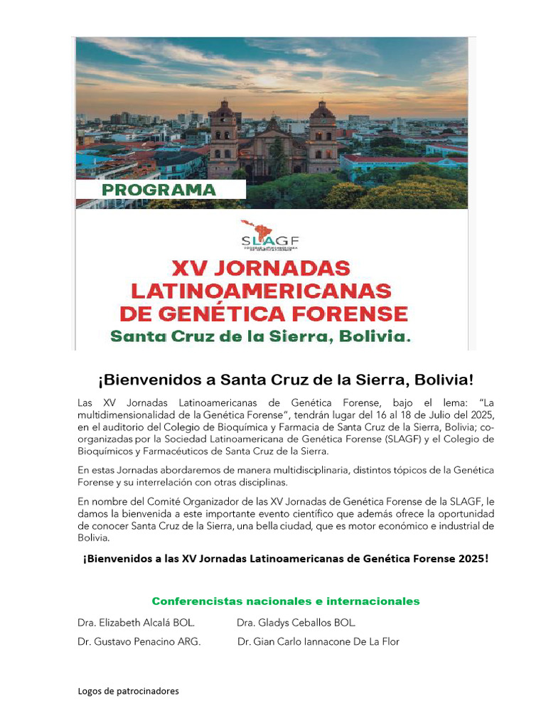 Programa Preliminar Bolivia 2025 | PDF