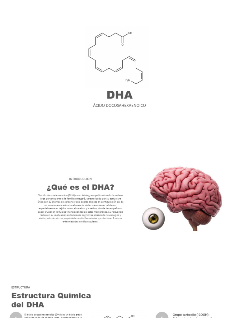 Beneficios y Estructura del DHA Omega-3 | PDF | Triglicéridos | Peróxido
