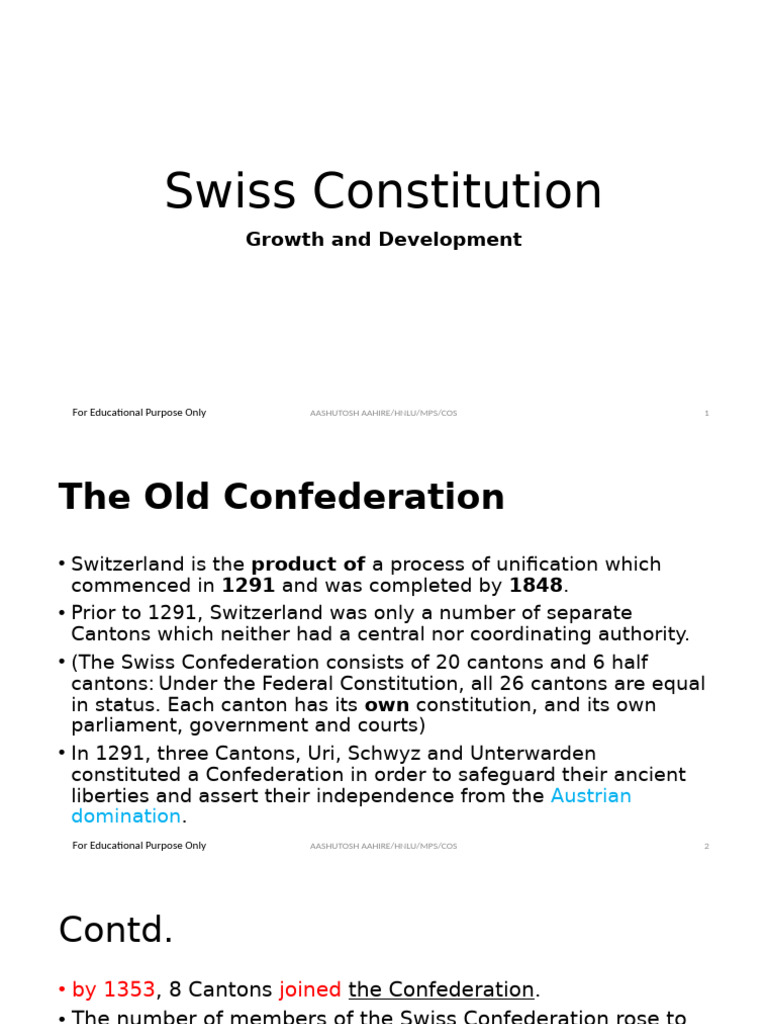 3.1 Swiss Constitution Growth and Development | PDF | Switzerland ...