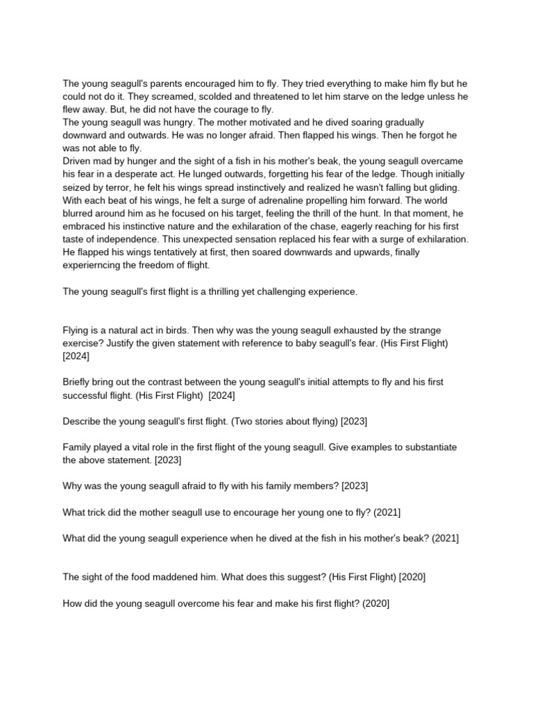 PYQ Two Stories About Flying | PDF | Flight