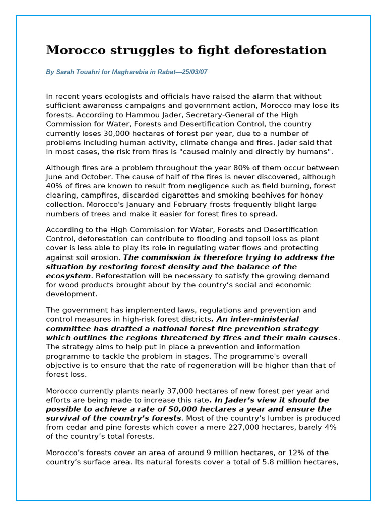 Reading Comprehension Activities | PDF | Deforestation | Forests