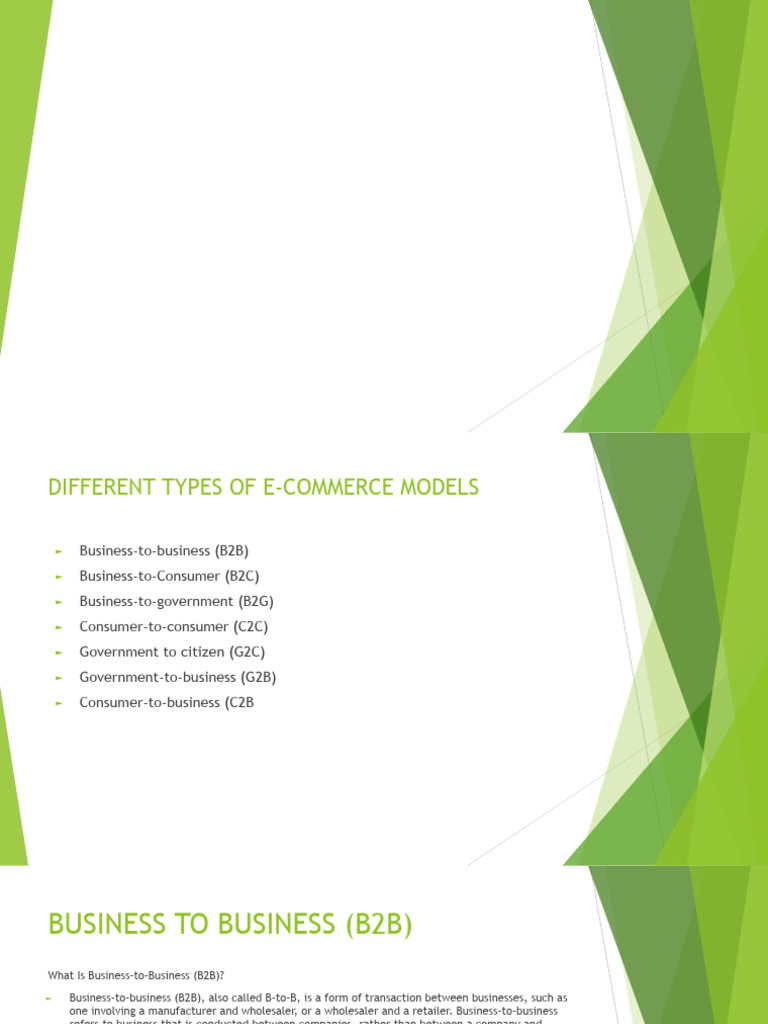 Types of E-Commerce Models Explained | PDF | Business | Marketing