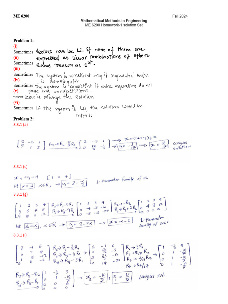 HW#1a-Solution Set | PDF
