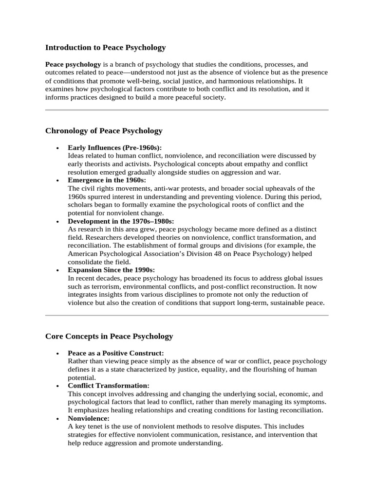 Intro | PDF | Peace | Conflict Resolution