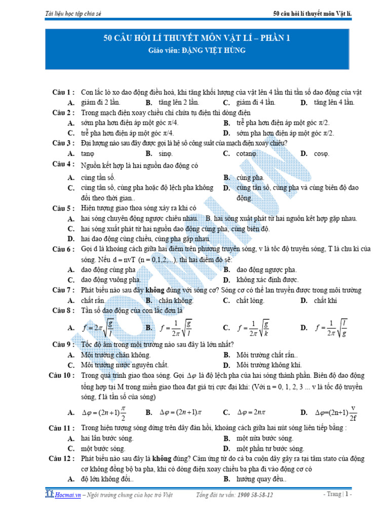 50_cau_hoi_li_thuyet_-_phan_1 | PDF