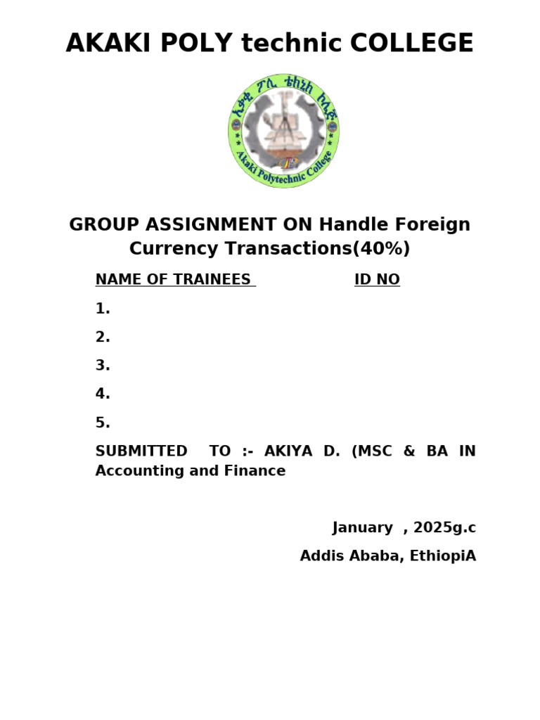 Handle Foreign Currency Practical Assessment | PDF | Exchange Rate ...