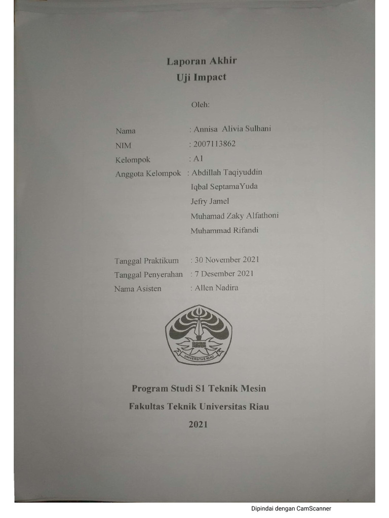 Laporan Uji Impact | PDF