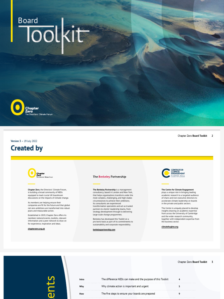 Chapter Zero Board Toolkit 2022 | PDF | Climate Change | Greenhouse Gas