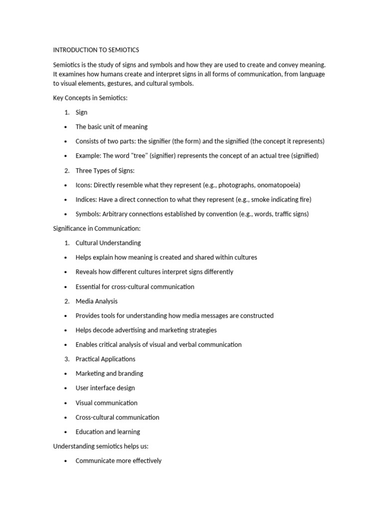 Introduction To Semiotics | PDF