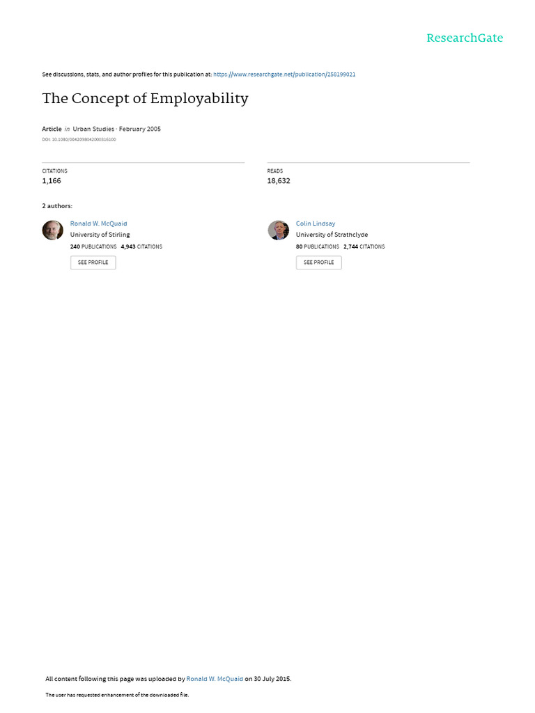 The Concept of Employability | PDF | Labour Economics | Unemployment